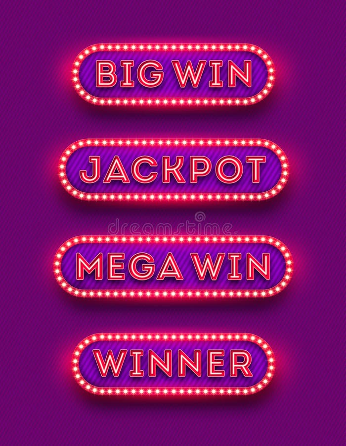 Big Win, Jackpot, Mega Win, Winner - Neon Light Retro Signboard . Big ...