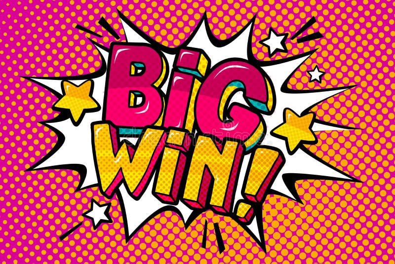 Winner Message Word Bubble in Retro Pop Art Style on Blue Background ...