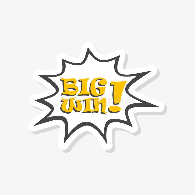 Big win message sticker stock illustration. Illustration of flat ...