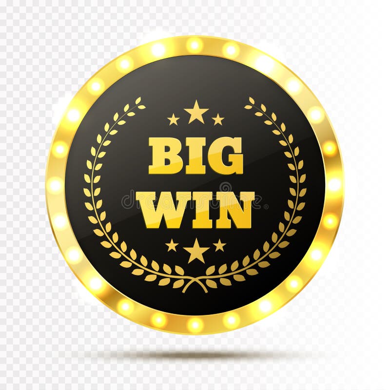 Big Win Retro Banner with Glowing Lamps. Vector Stock Vector ...
