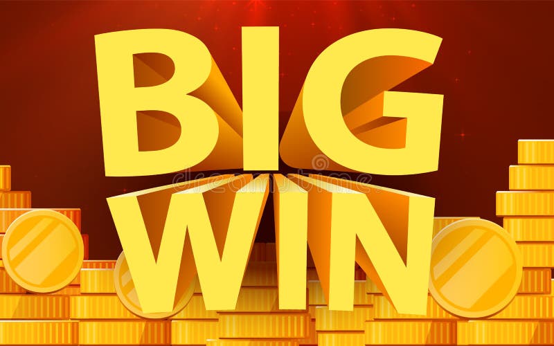 Big Win Sign with Gold Realistic 3d Coins Background. Jackpot Concept ...