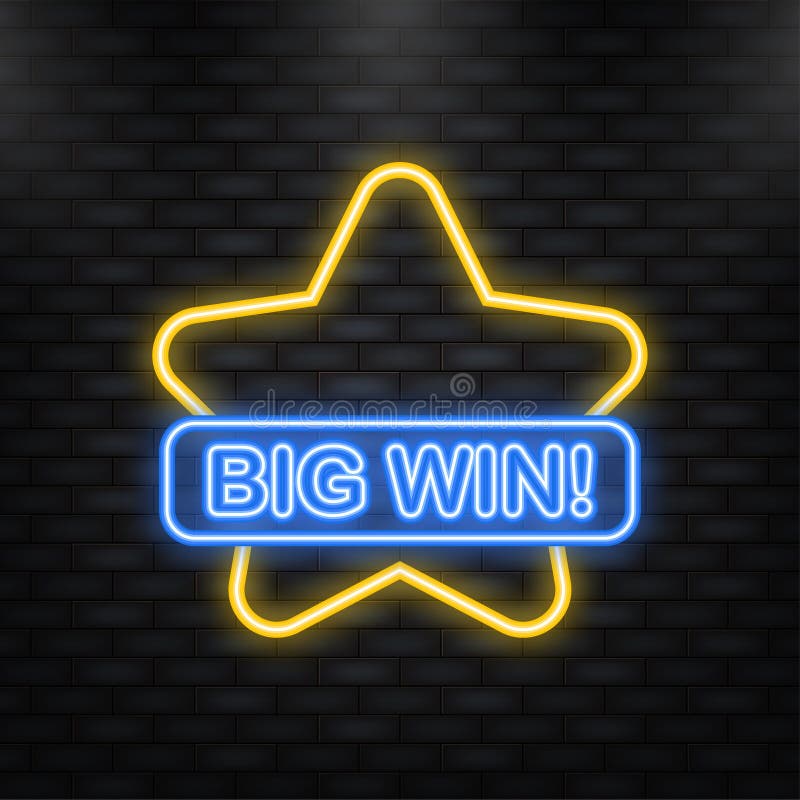 Big Win Social Media Post Template. Neon Icon. Poster, Media Banner ...