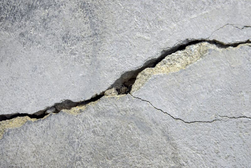 Big Winding Deep Crack on Old Wall, Abstract Image of Cleft with ...