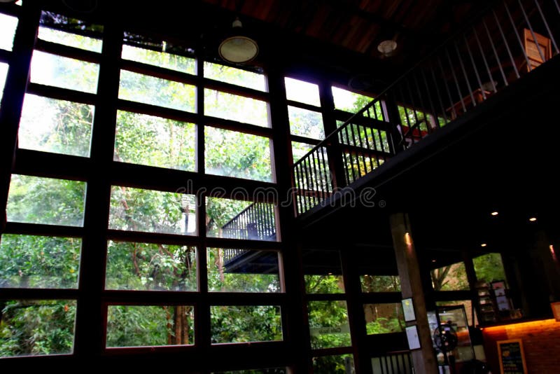 The Big Window Interior Design for Beautiful Light Stock Image - Image ...