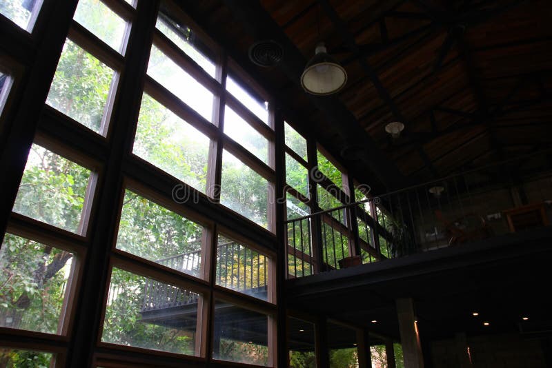 The Big Window Interior Design for Beautiful Light Stock Image - Image ...