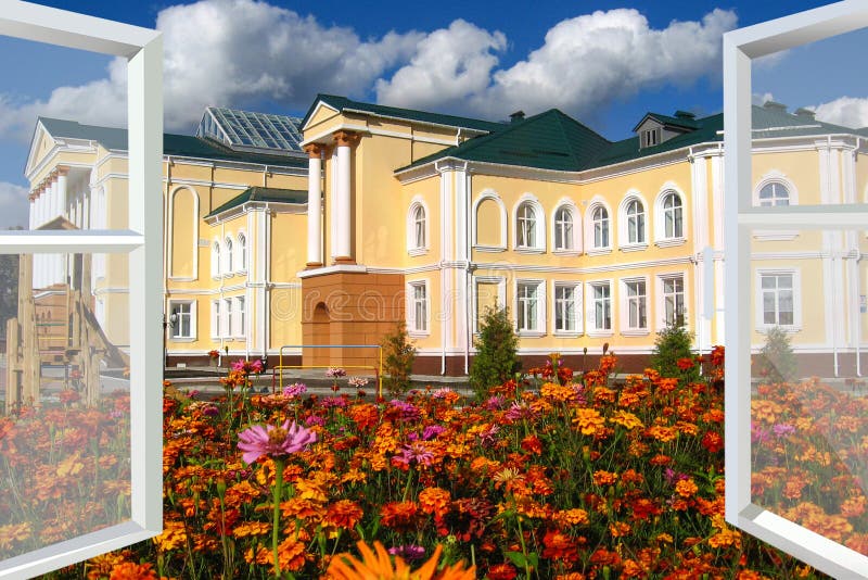 Window Overlooking the Landscape with Nature and Pollution of ...
