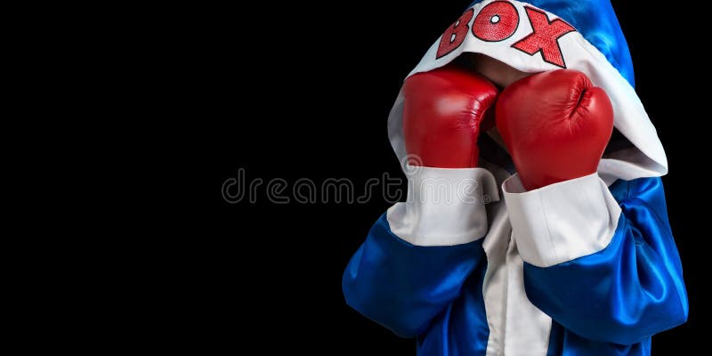 Child Boxer in the Ring.Little Champion.the Big Wins Stock Photo ...