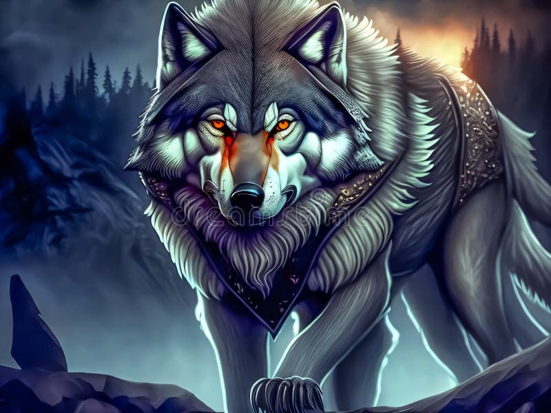 Big Wolf Image Result AI Generated Stock Illustration - Illustration of ...