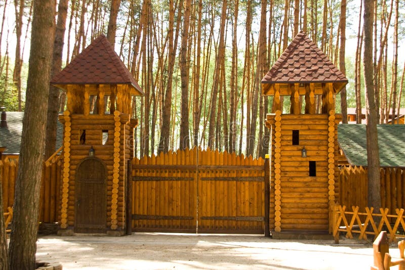 Big wood gates stock image. Image of door, rural, fort - 14882515