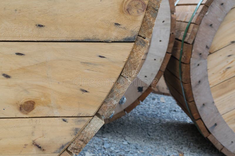 Big Wooden Cable Wheel Roll Stock Image - Image of cable, circle: 78490703