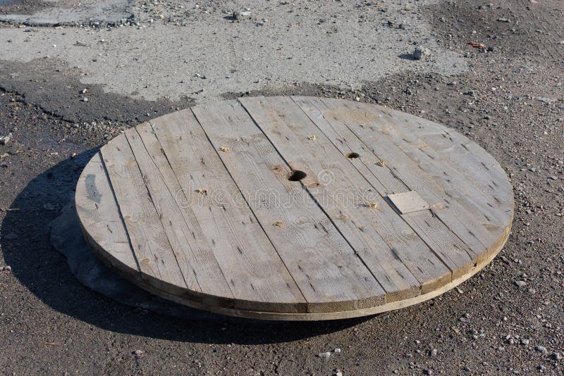 Big Wooden Circle on the Ground Stock Image - Image of outdoor, wood ...