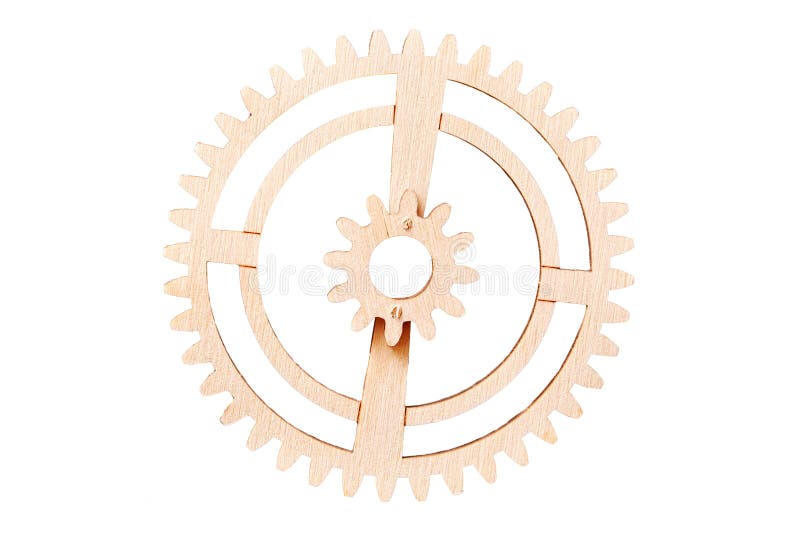 Big Wooden Cog Wheel Gears Isolated on White Stock Image - Image of ...