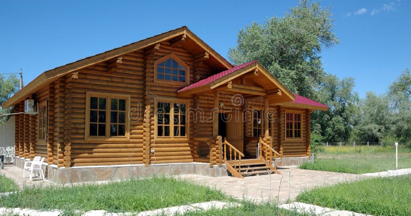 The big wooden house. stock photo. Image of house, blye - 3835454