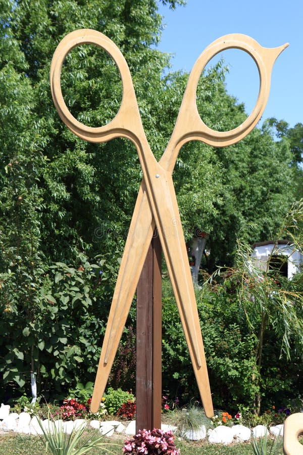 Big wooden scissors editorial stock image. Image of frame - 96346219