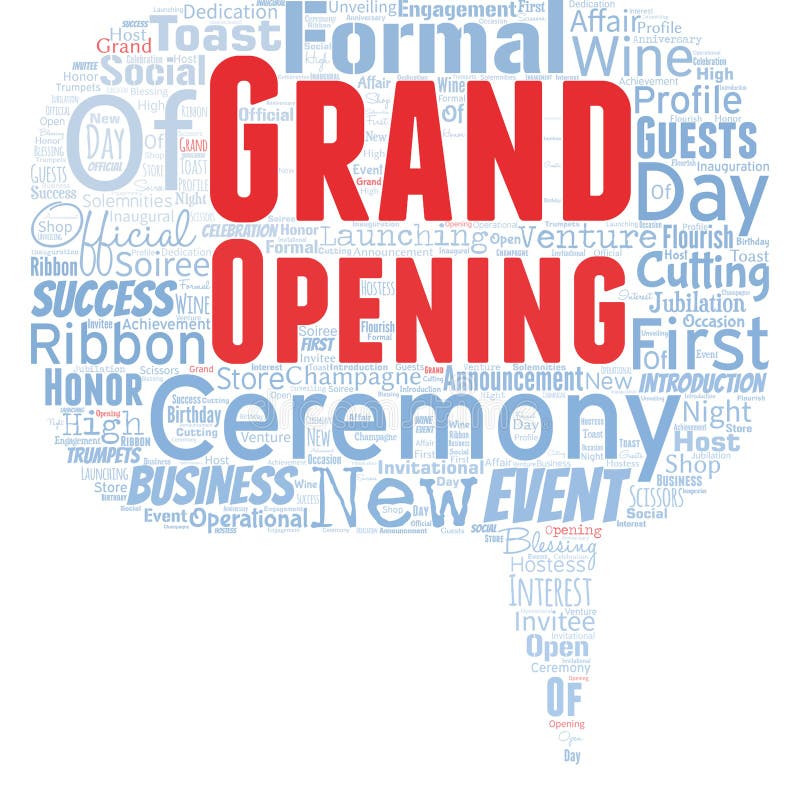 Big Word Cloud in the Shape of Speech Bubble with Words Grand Opening ...
