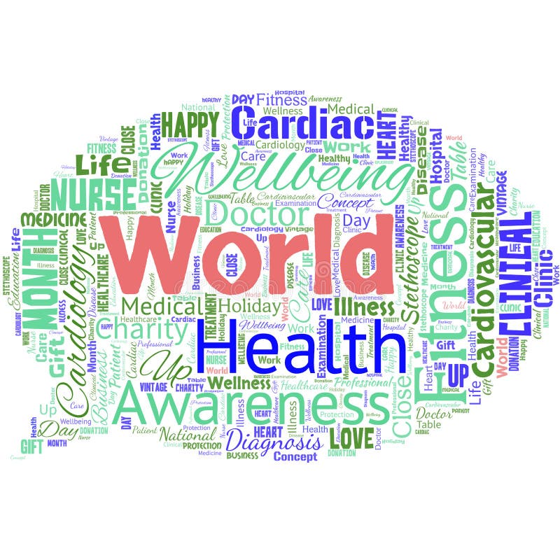 Big Word Cloud in the Shape of Speech Bubble with Words World Health ...