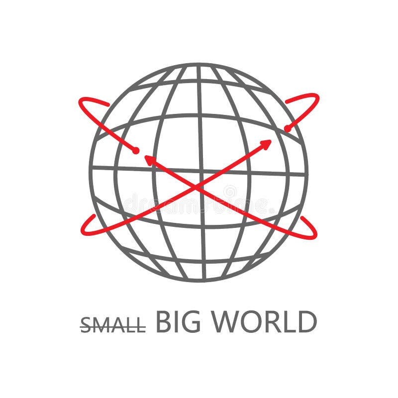 Big World Vector Icon with Arrows on White Background Stock Vector ...