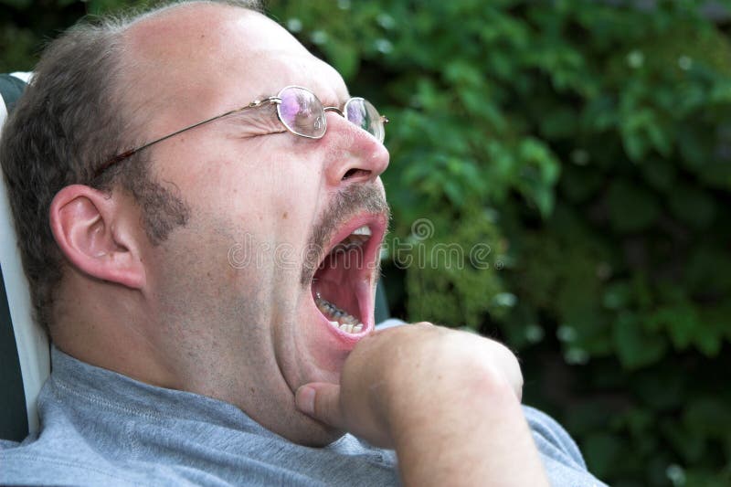 Big yawn stock image. Image of garden, balding, overweight - 946229