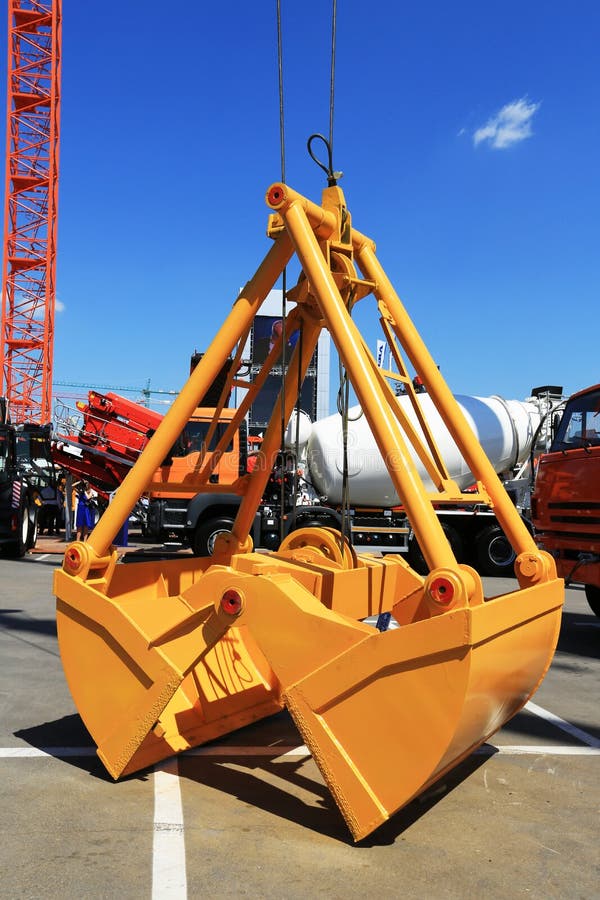Big Yellow Construction Bucket Stock Photo - Image of factory, isolate ...