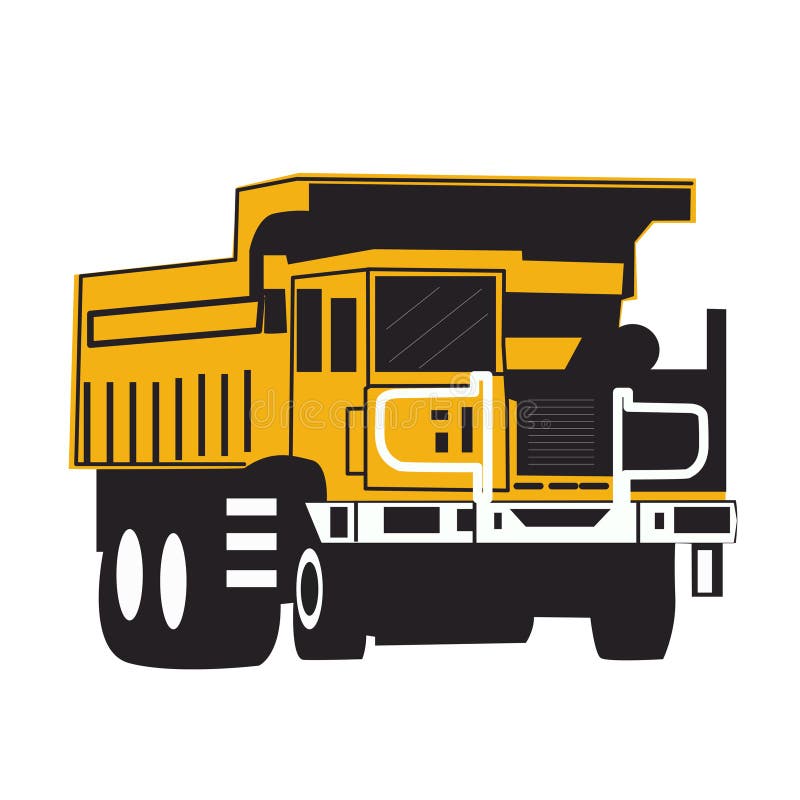 Big Yellow Dump Truck Vector Illustration Stock Illustration ...