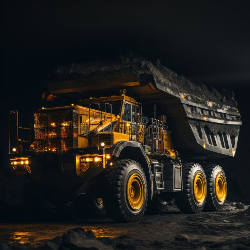 A Big Yellow Mining Truck for Coal Anthracite Stock Illustration ...