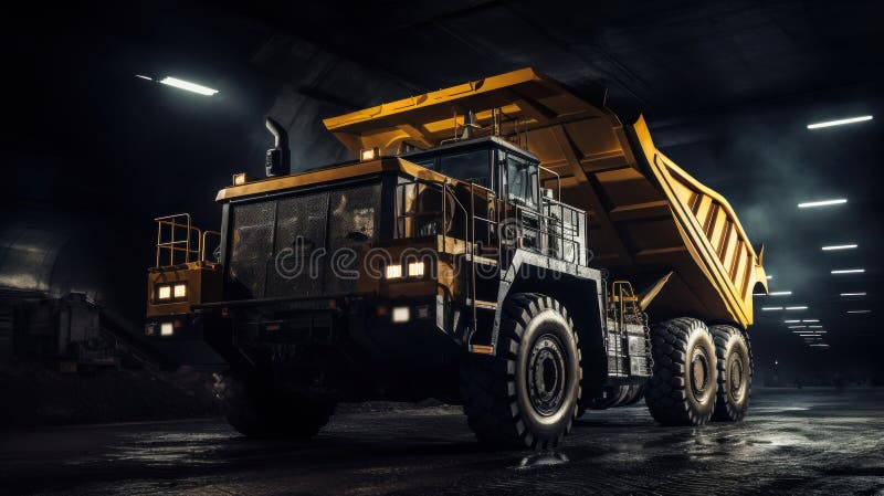A Big Yellow Mining Truck for Coal Anthracite Stock Illustration ...