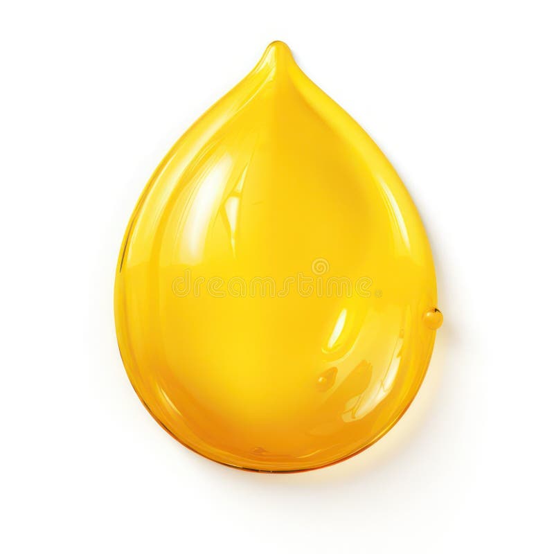 Big Yellow Oil Drop Isolated on White Created with Generative AI Stock ...