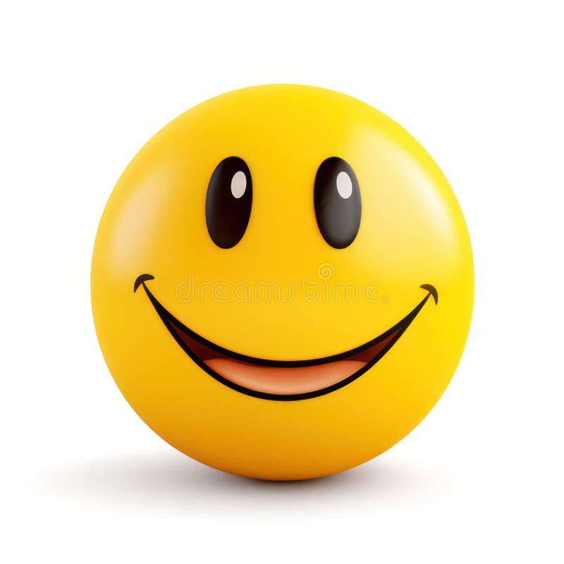 Big Yellow Smiley with Friendly Face Isolated on White Created with ...
