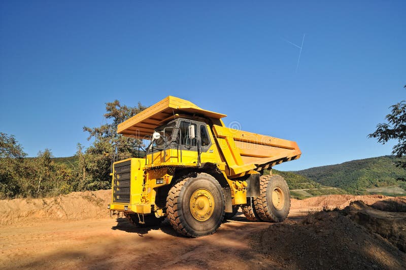 Big yellow tipper truck stock image. Image of transport - 23100633
