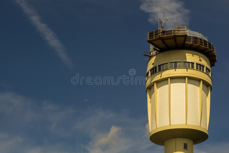 A Big,yellow Tower in a German Town Stock Photo - Image of town, tower ...