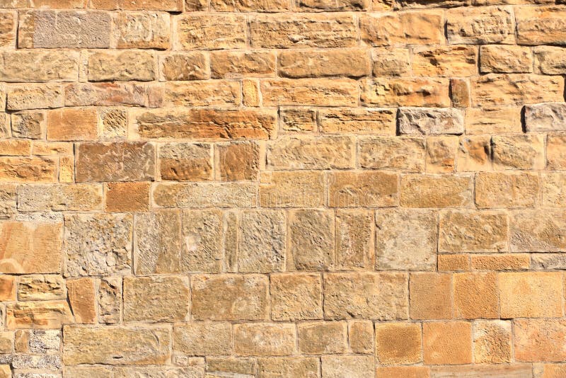 Big Yellow Wall Made from Stone Bricks Stock Image - Image of block ...
