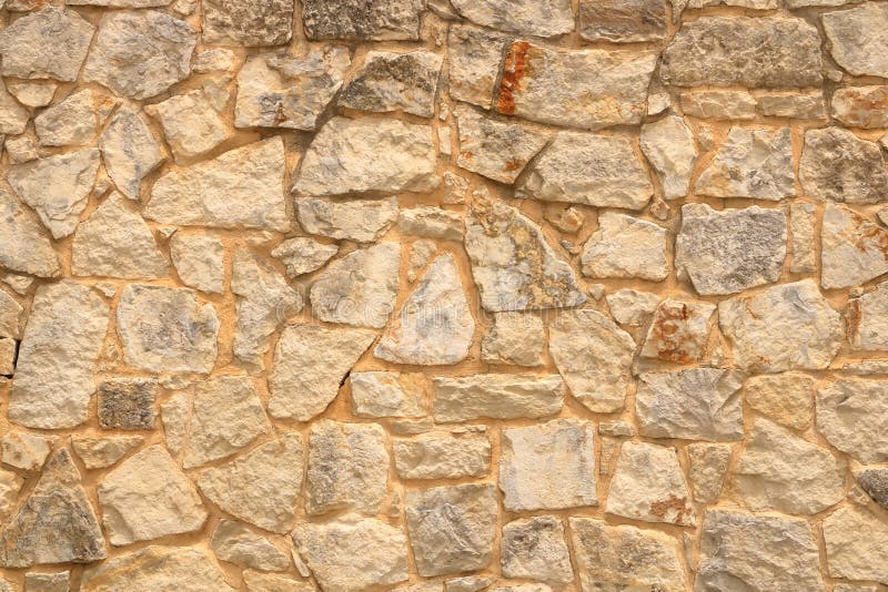 Big Yellow Wall from Stone Bricks Stock Photo - Image of home, build ...