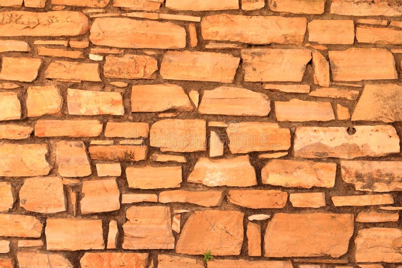 Big Yellow Wall from Stone Bricks Stock Image - Image of architect ...