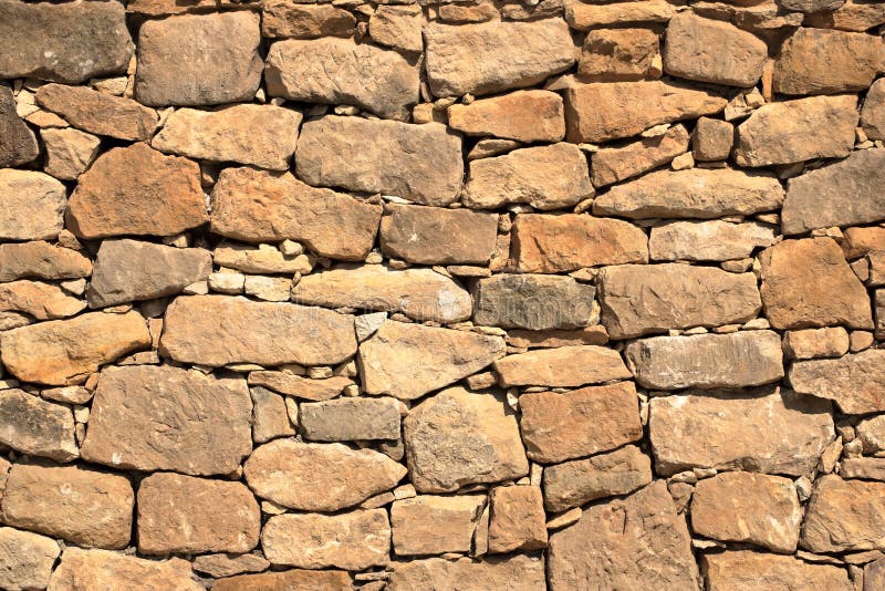 Big Yellow Wall from Stone Bricks Stock Image - Image of abstract ...