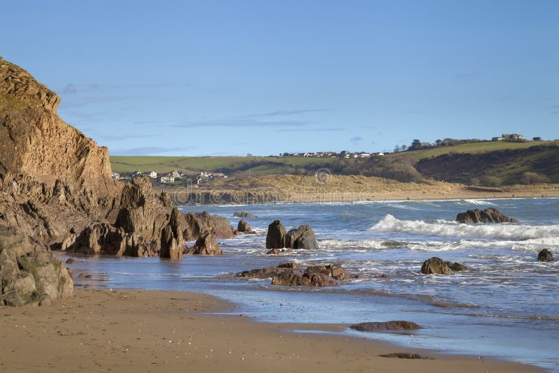 Bigbury on Sea, Devon, England Stock Image - Image of british, sand ...