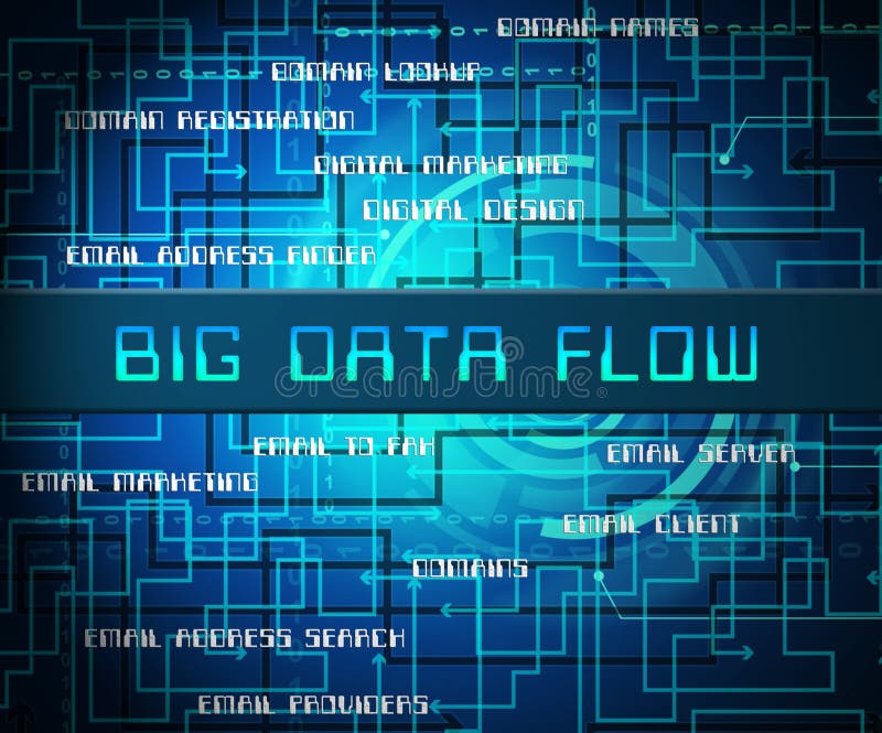 Bigdata Flow Stream of Big Data 2d Illustration Stock Illustration ...