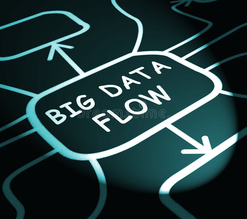 Bigdata Flow Stream of Big Data 2d Illustration Stock Illustration ...