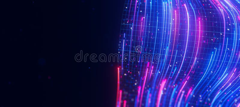Bigdata Light Speed Data Flow Wave Closeup. Abstract Digital Data ...