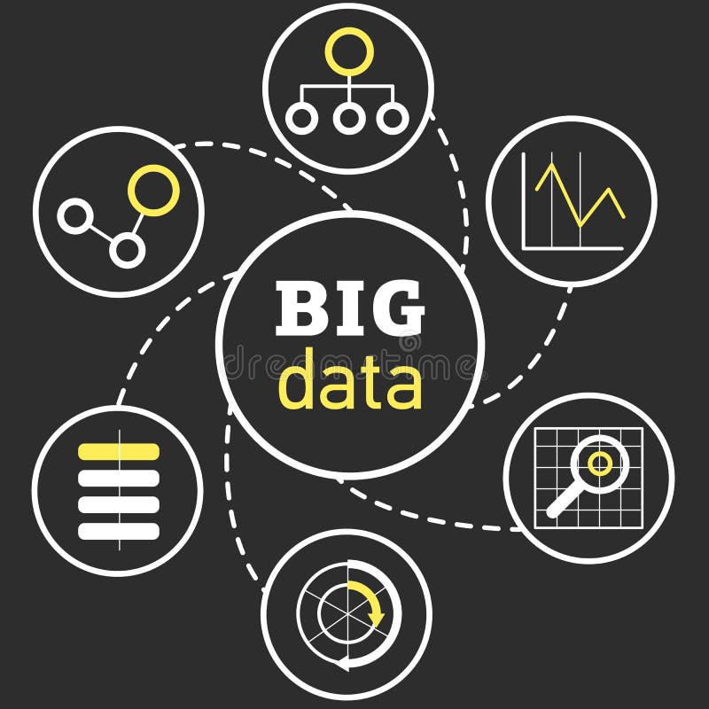 BigDataIllustrationBlackBG01 Stock Vector - Illustration of economy ...