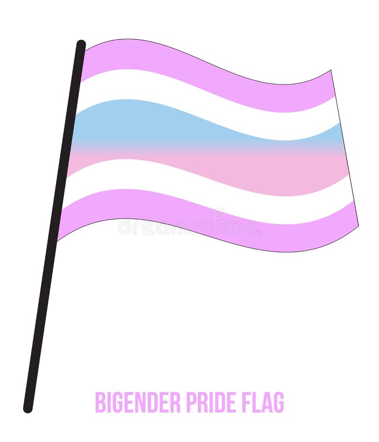 Bigender Pride Flag Waving Vector Illustration Designed With Correct