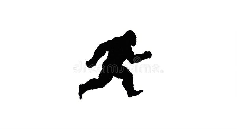 Bigfoot Running Silhouette stock illustration. Illustration of monster ...