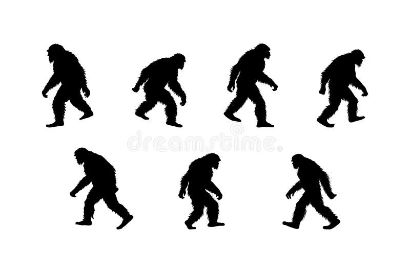 Bigfoot silhouette set stock vector. Illustration of body - 356654918