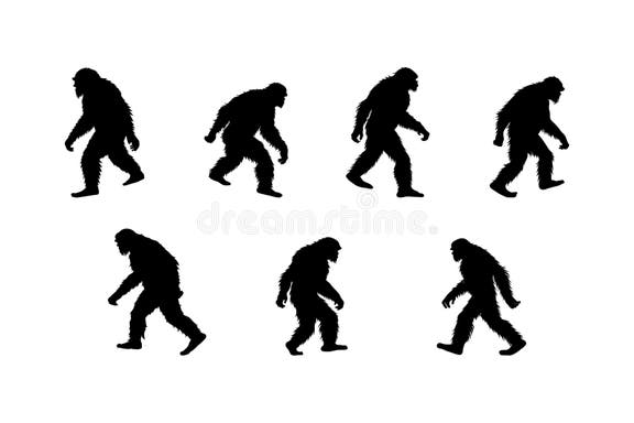 Bigfoot silhouette set stock vector. Illustration of body - 356654918