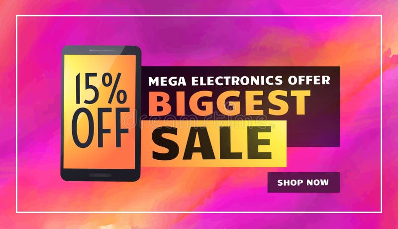 Biggest Electronics Sale Banner Poster Flyer Template Stock Vector ...