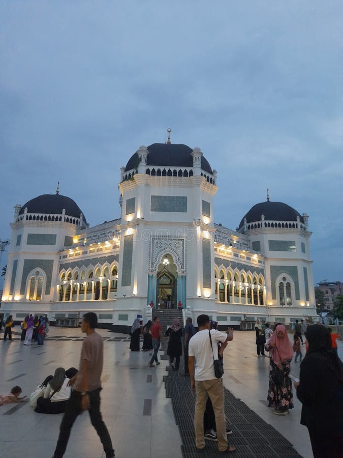 The Biggest Grand Mosque in the City of Medan Editorial Photography ...