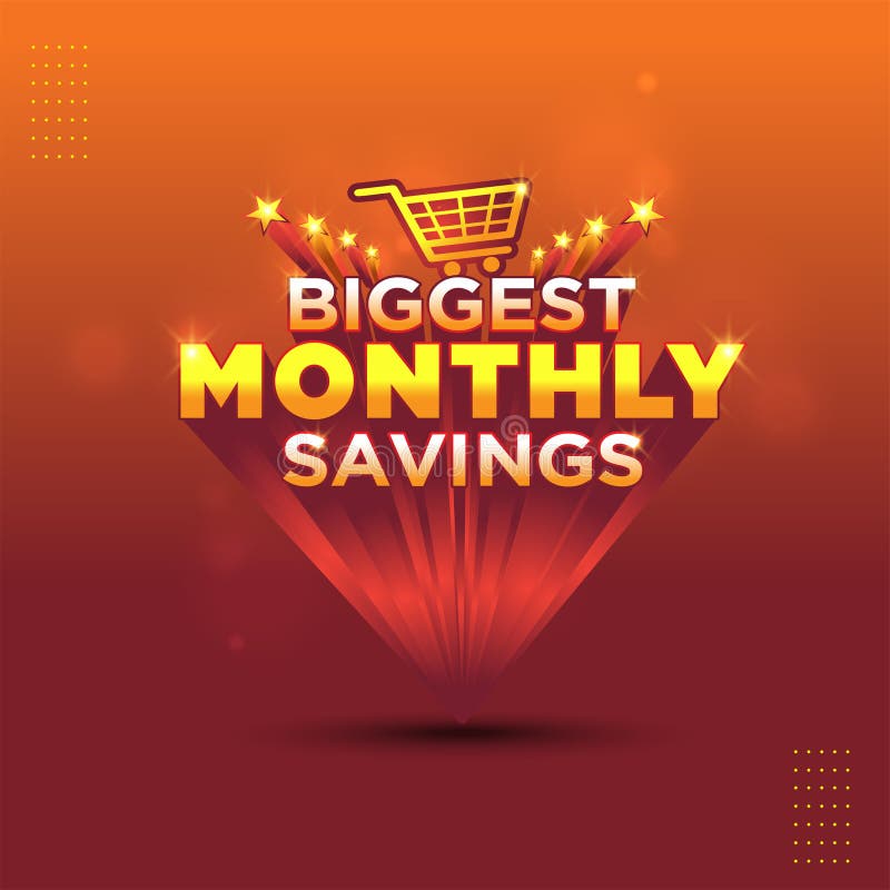 Biggest Monthly Savings Super Market 3d Logo Unit Vector Stock ...