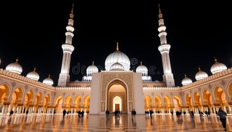 The Biggest Mosque in the World Stock Illustration - Illustration of ...