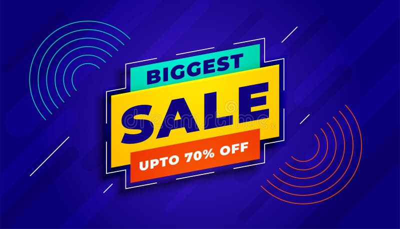 Biggest Sale Offer Banner with Discount Details Stock Vector ...