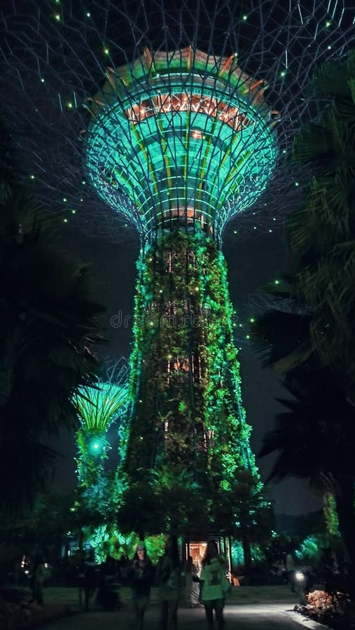 The Biggest Tower with a Real Plants and Some Colours Changing Lamp is ...