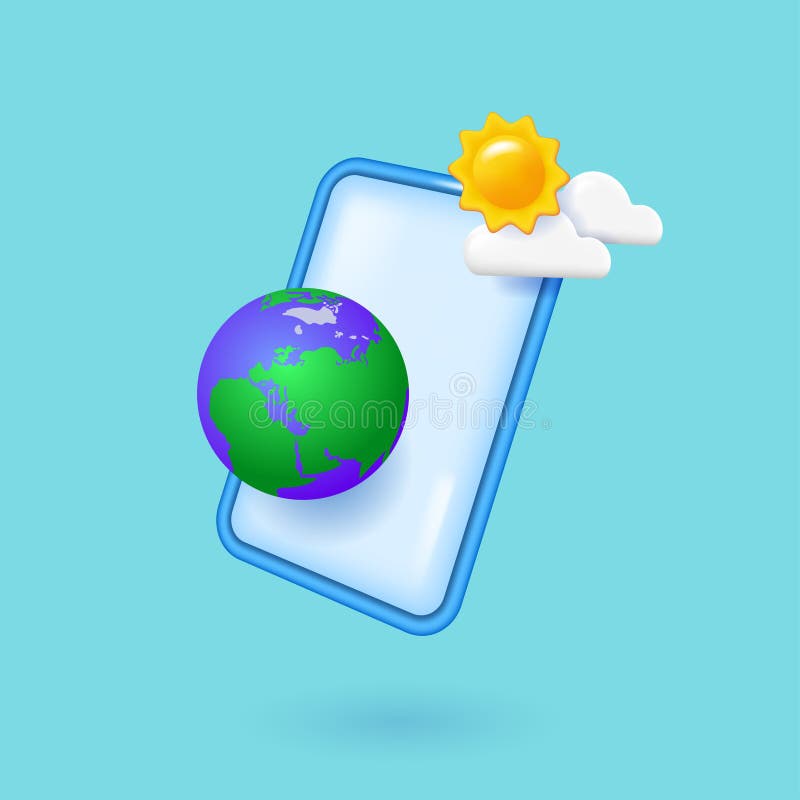 Smartphone Screen with Planet Earth Stock Vector - Illustration of ...